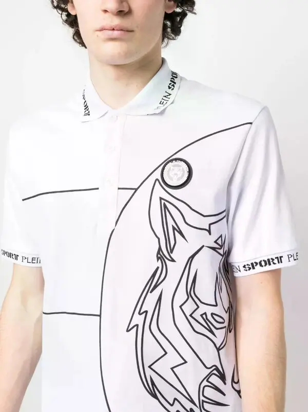 PLEIN SPORT Tiger-print Polo Shirt