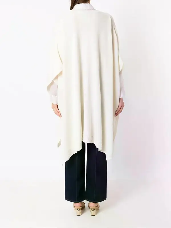 Valentino Garavani Knitted Poncho With Logo Plaque