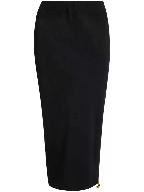 PATOU Decorative Zip Midi Skirt - Black
