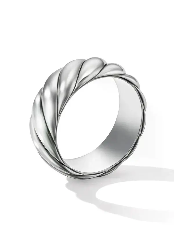 David Yurman Sterling Sculpted Cable Contour Band Ring