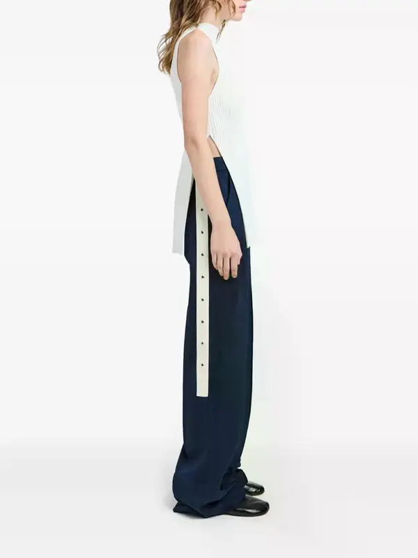 Proenza Schouler Sleeveless Mock Neck Top With Side Slits - White