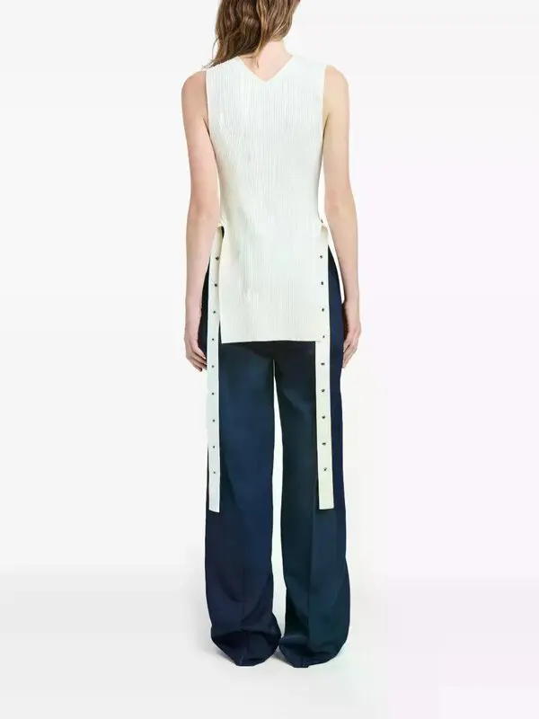 Proenza Schouler Sleeveless Mock Neck Top With Side Slits - White