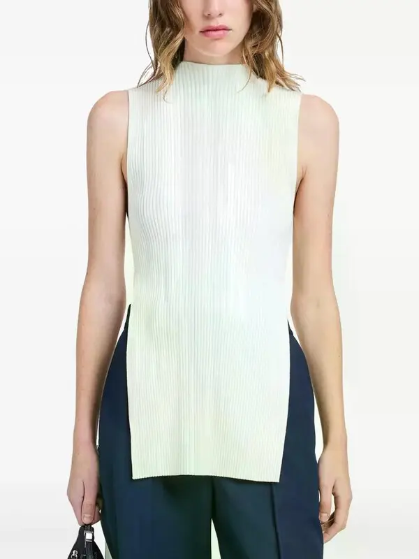 Proenza Schouler Sleeveless Mock Neck Top With Side Slits - White