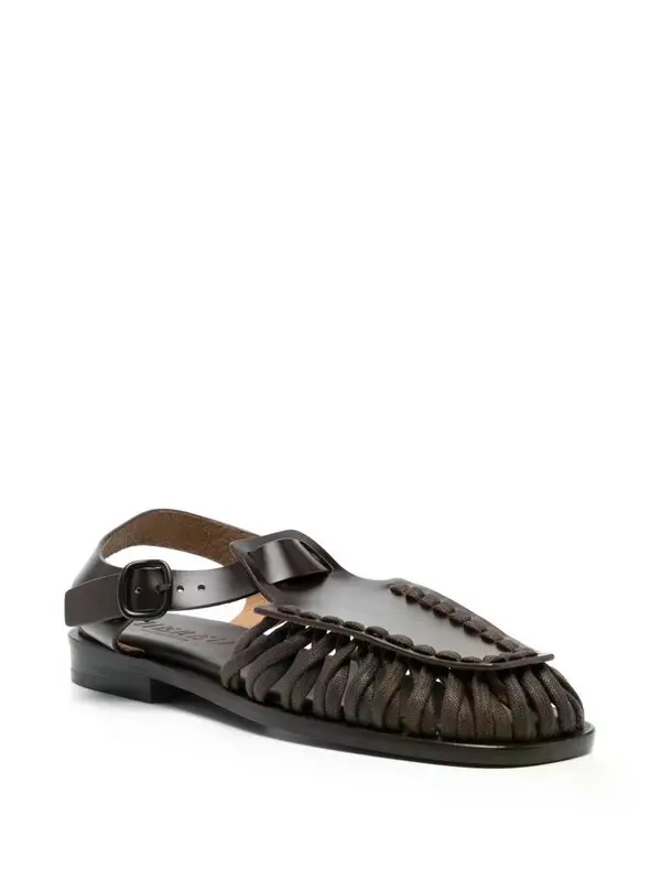 Hereu Alaro Caged Leather Sandals - Brown