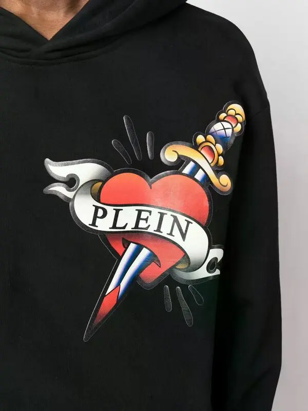 Philipp Plein Heart & Dagger Print Hoodie