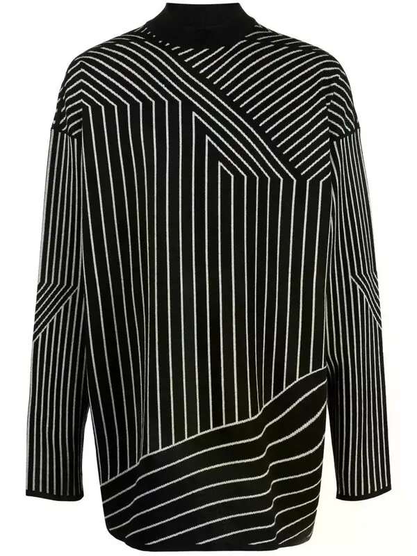 Rick Owens Multi-stripe Virgin Wool Jumper - Black