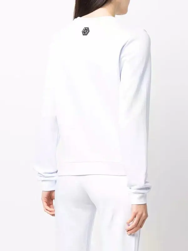 Philipp Plein Logo Print Cotton Sweatshirt - White