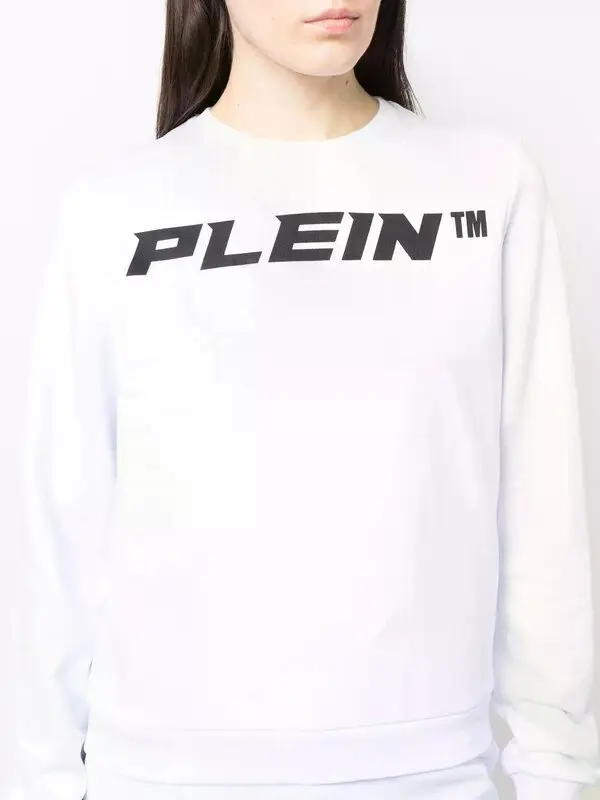 Philipp Plein Logo Print Cotton Sweatshirt - White