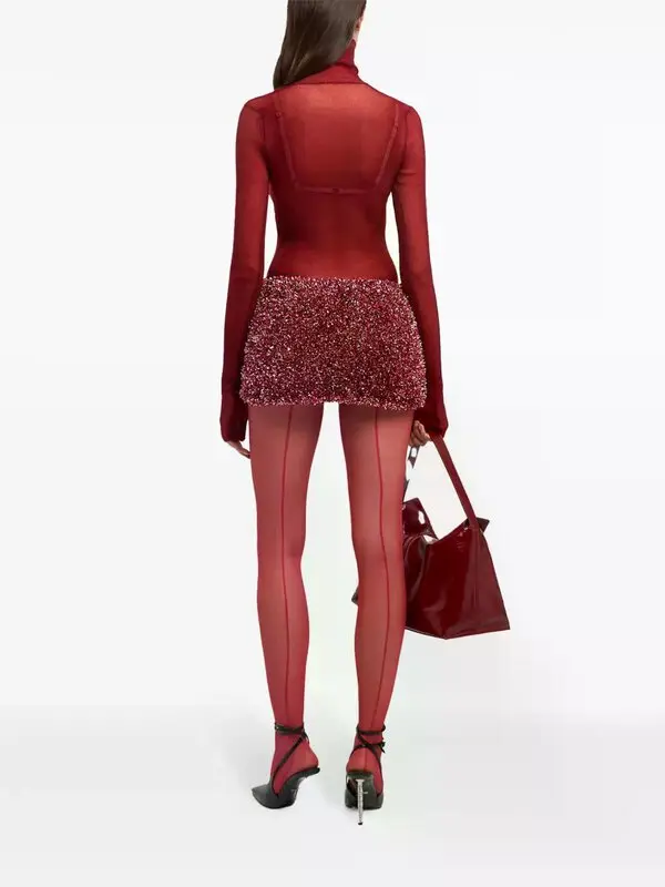 Gcds Celluloid Semi-sheer High Neck Top