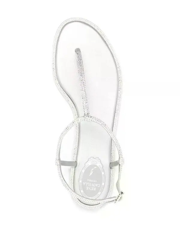Rene Caovilla Embellished Flat Sandals - Grey