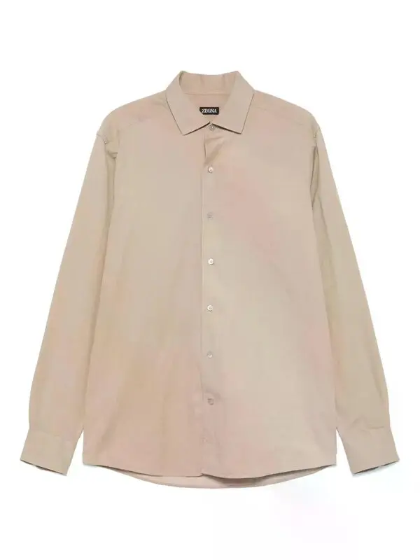 Zegna Spread-collar Shirt - Neutrals