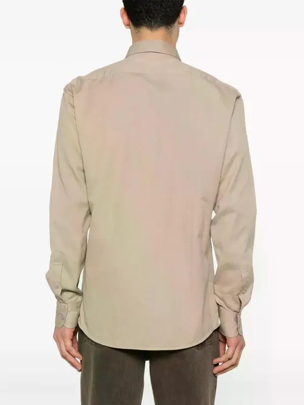 Zegna Spread-collar Shirt - Neutrals