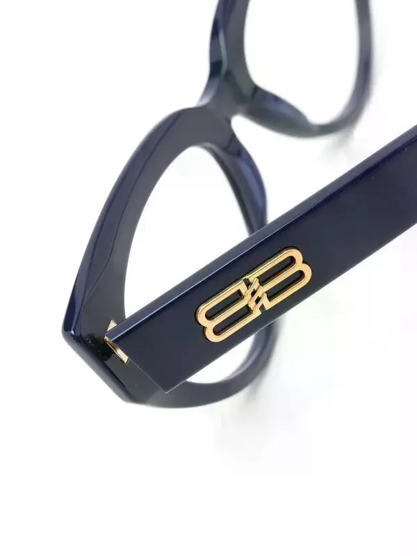 Balenciaga Logo-engraved Cat-eye Glasses - Blue