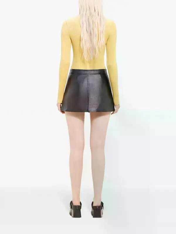 COURREGES Zip-up Leather Miniskirt