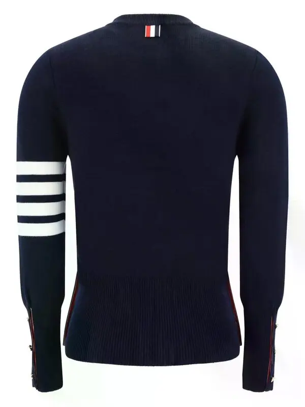 Thom Browne 4-bar Milano Stitch Crew Neck Jumper - Blue