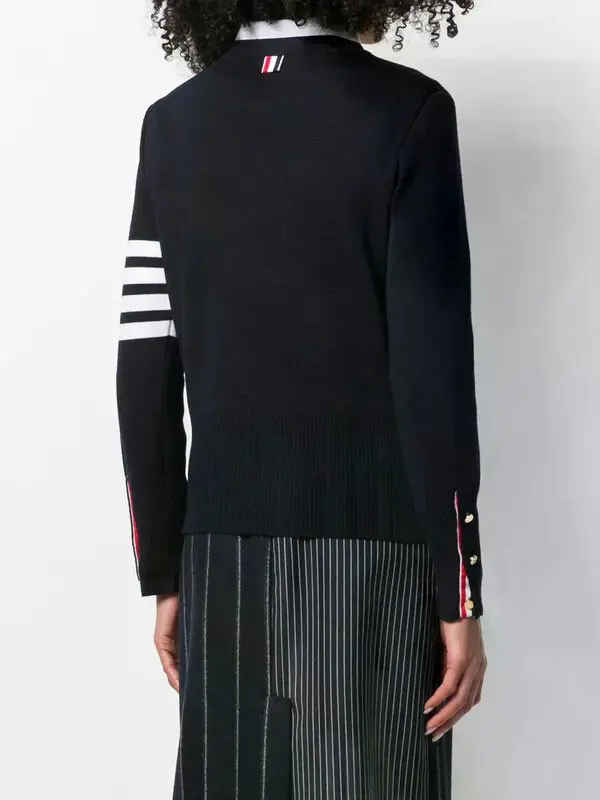Thom Browne 4-bar Milano Stitch Crew Neck Jumper - Blue