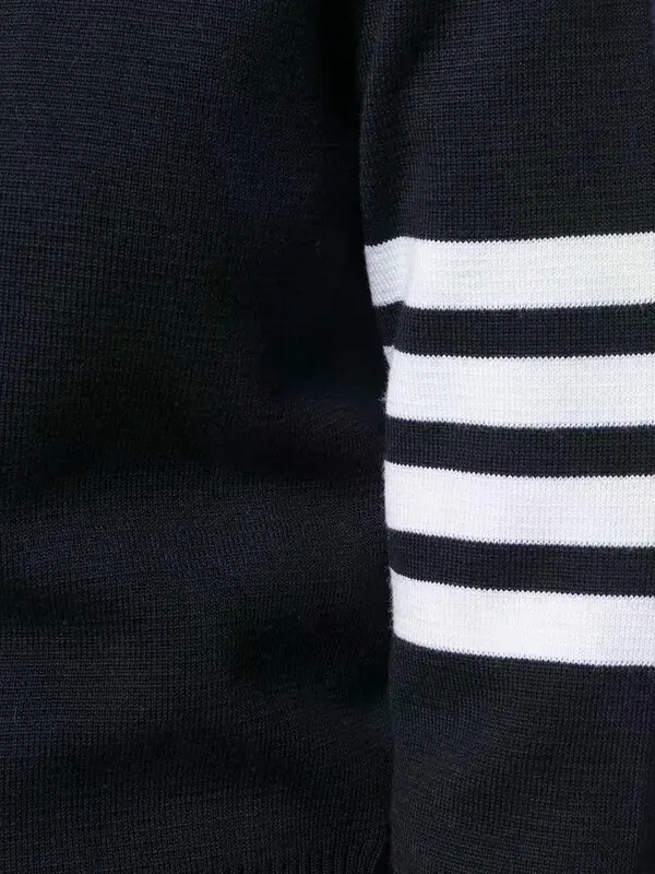 Thom Browne 4-bar Milano Stitch Crew Neck Jumper - Blue