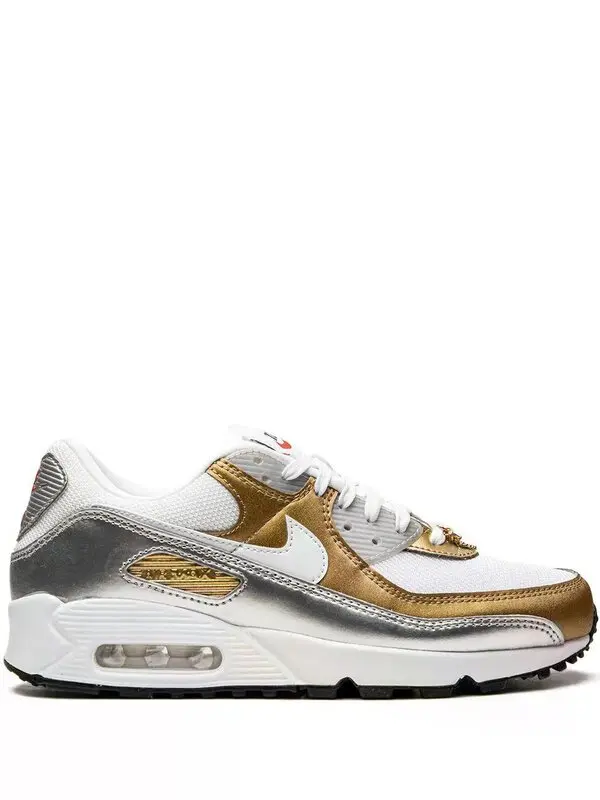 Nike Max 90 Se Metallic Lace-up Sneakers - Gold