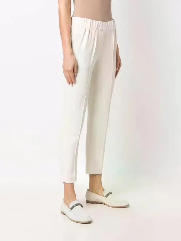 Brunello Cucinelli Cropped Slim-fit Silk Blend Trousers