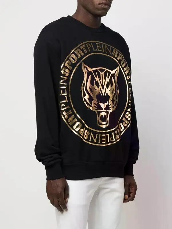 PLEIN SPORT Tiger Head Logo-print Sweatshirt - Black