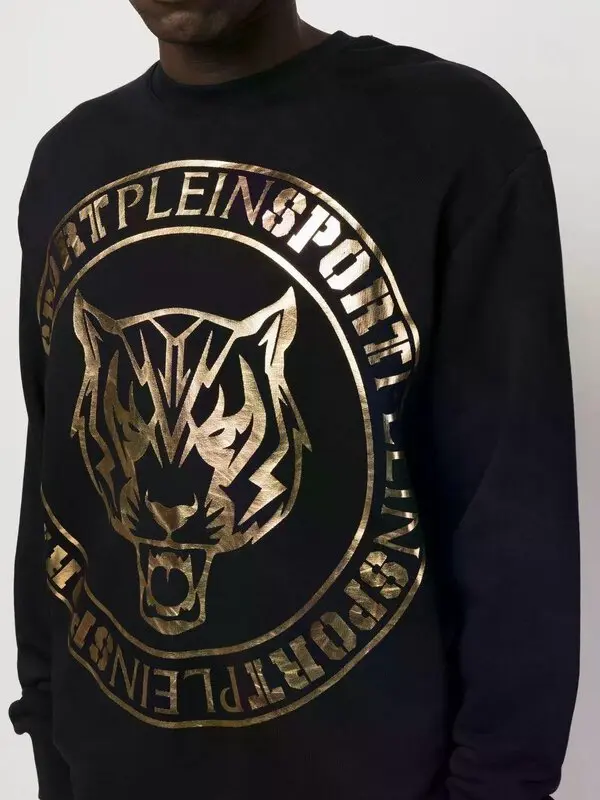PLEIN SPORT Tiger Head Logo-print Sweatshirt - Black