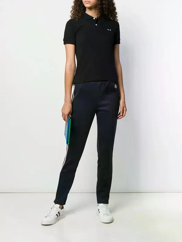 Play Comme Des Garcon Cotton Embroidered Heart Polo Shirt