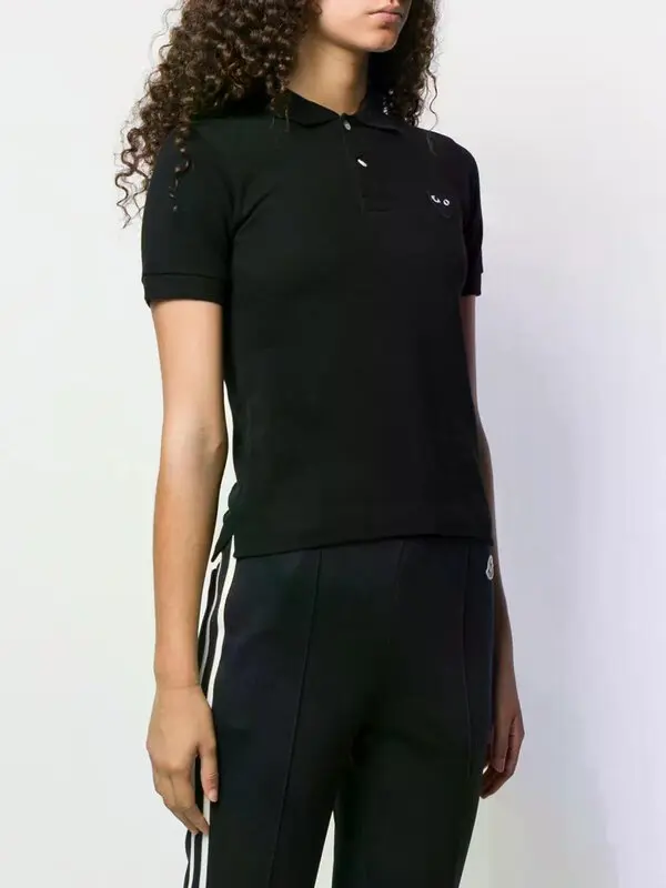 Play Comme Des Garcon Cotton Embroidered Heart Polo Shirt