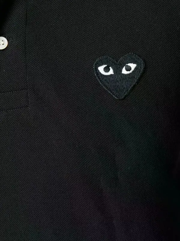 Play Comme Des Garcon Cotton Embroidered Heart Polo Shirt