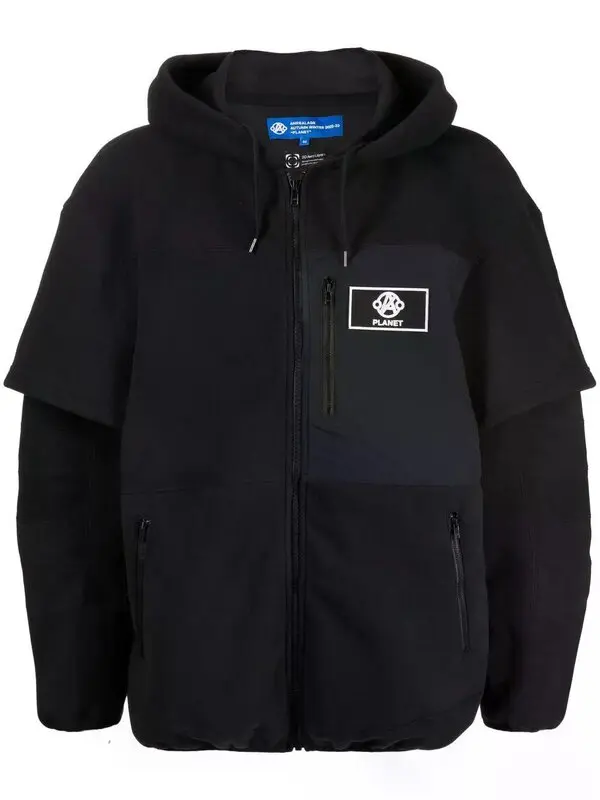 Anrealage Logo Patch Zip-up Hoodie