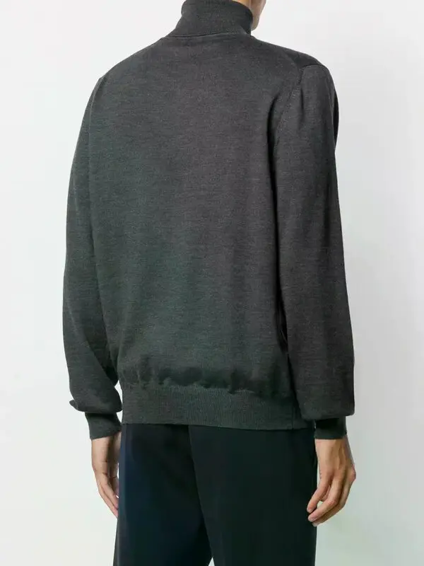 BARBA NAPOLI Knitted Roll Neck - Grey