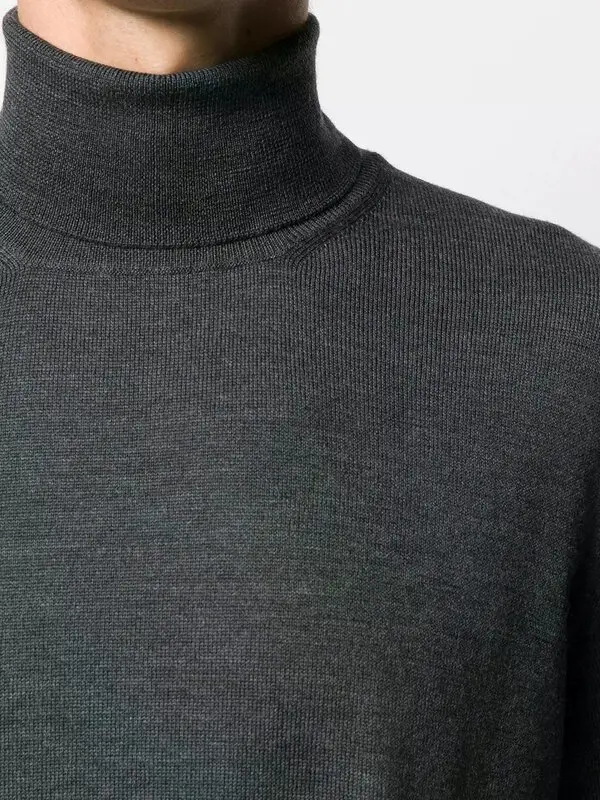 BARBA NAPOLI Knitted Roll Neck - Grey