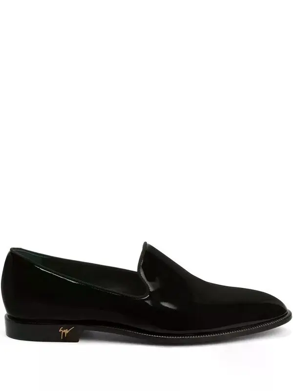 GIUSEPPE ZANOTTI Gatien Patent Leather Loafers - Black