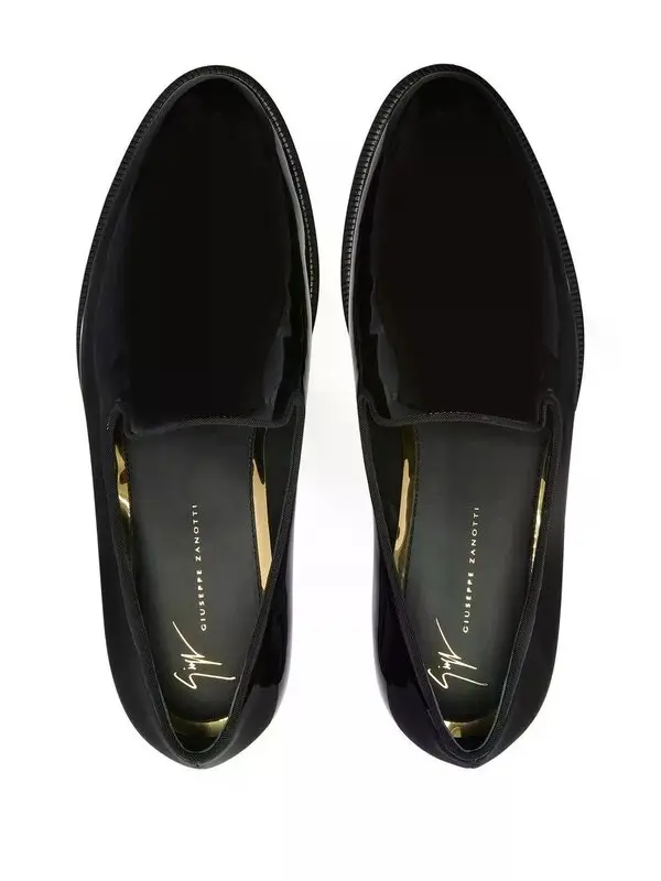 GIUSEPPE ZANOTTI Gatien Patent Leather Loafers - Black