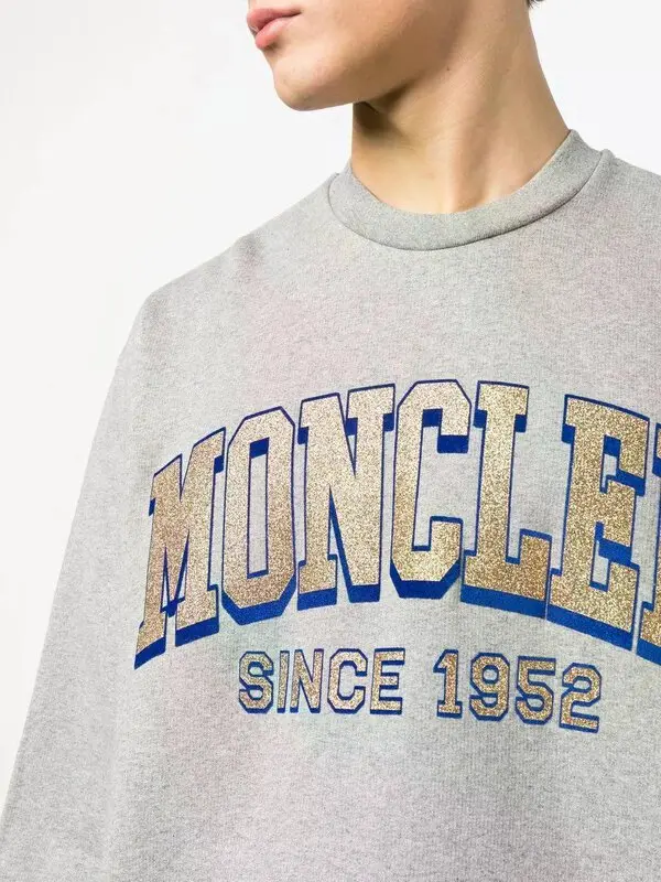 Moncler Logo Print Crew Neck Jumper