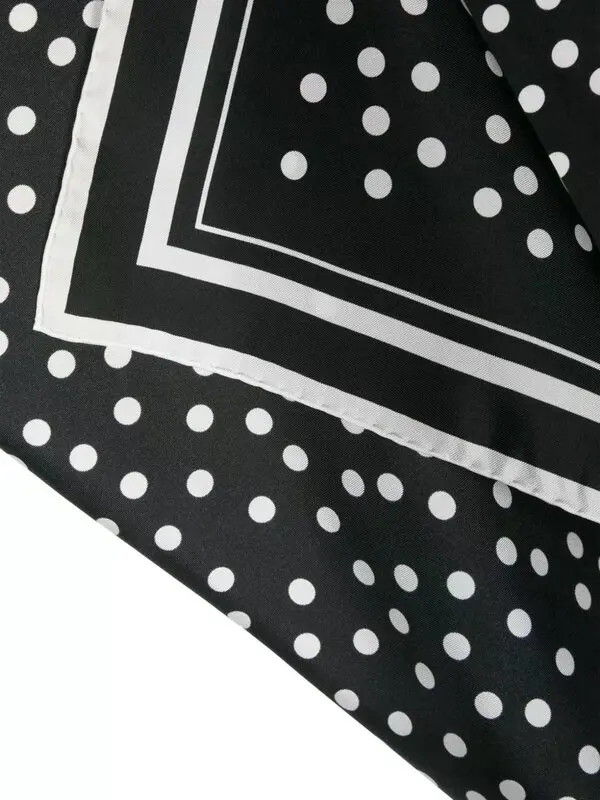 Dolce & Gabbana Polka-dot Silk Scarf - Black