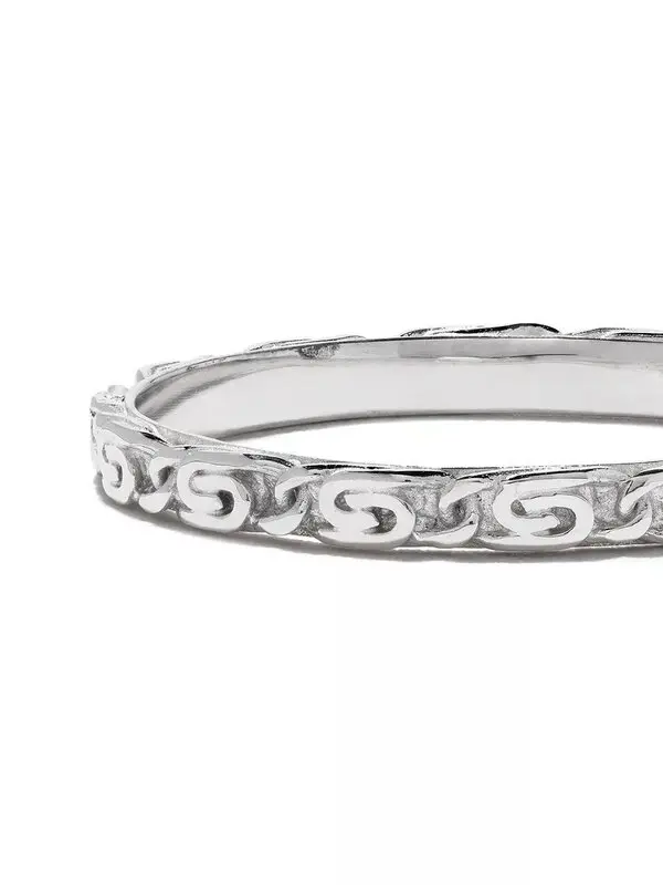 WOUTERS & HENDRIX 18kt White Gold Snail Diamond Chain Ring - Silver