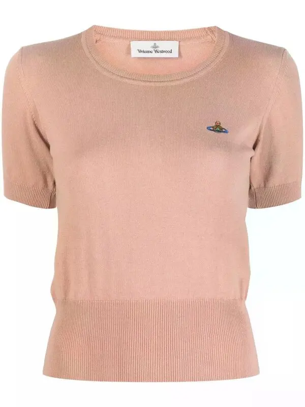 VIVIENNE WESTWOOD Orb Embroidered Knitted Top
