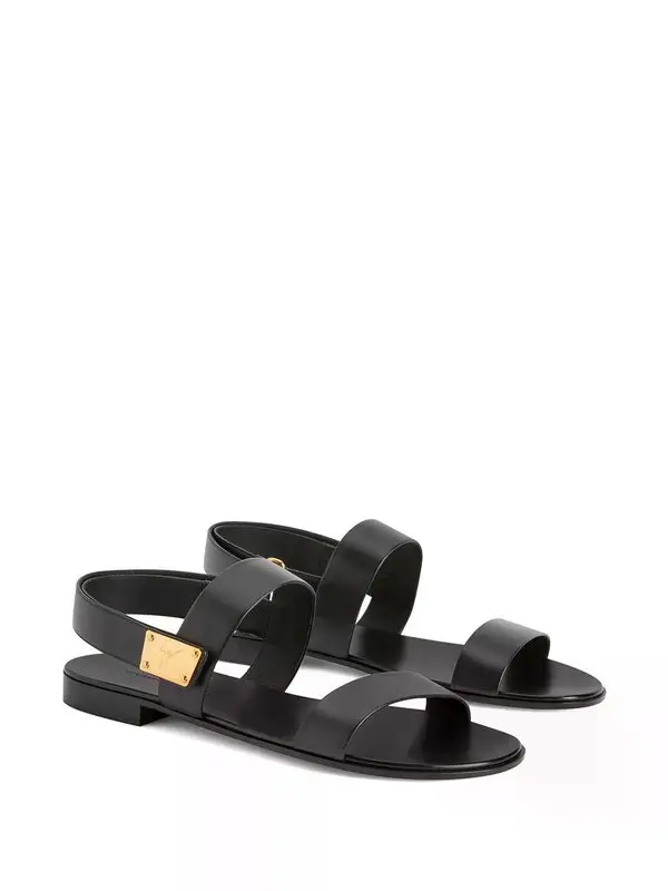 GIUSEPPE ZANOTTI Shaun Logo-plaque Sandals - Black