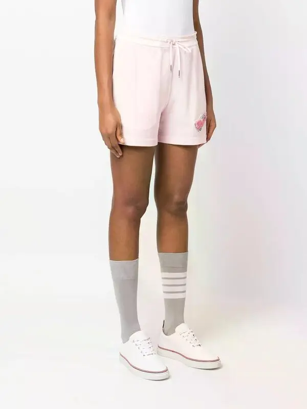 Thom Browne Embroidered Piqué Shorts - Pink