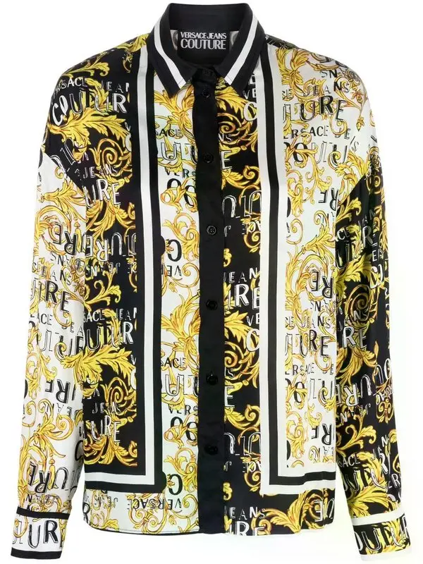 Versace Barocco Print Blouse - Black
