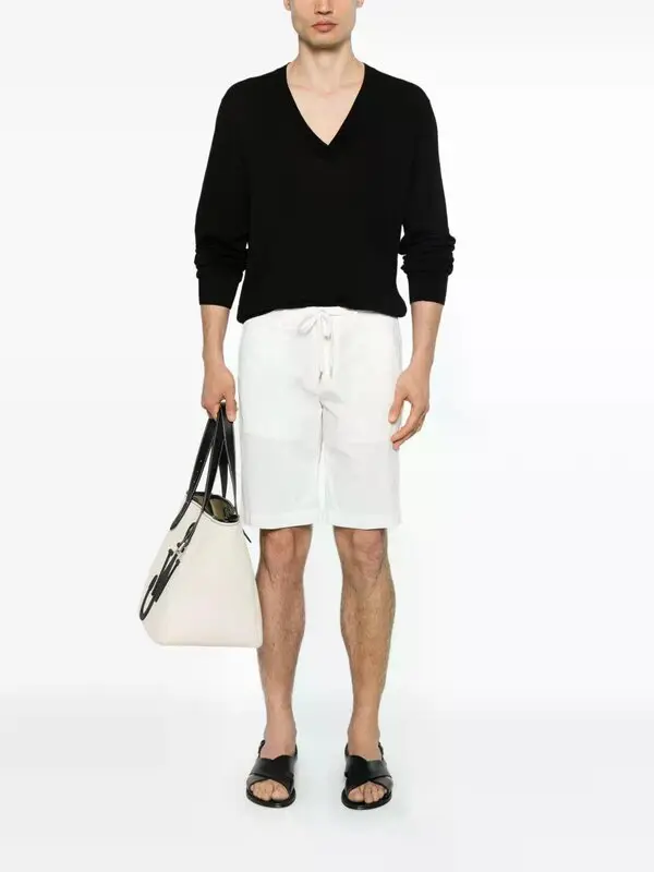 AMARANTO V-neck Long-sleeve Top With Ribbed Trim