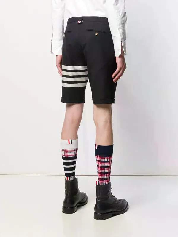 Thom Browne 4-bar Striped Wool Suiting Shorts