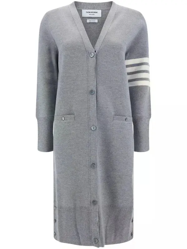 Thom Browne Milano Stitch Merino Cardigan - Grey
