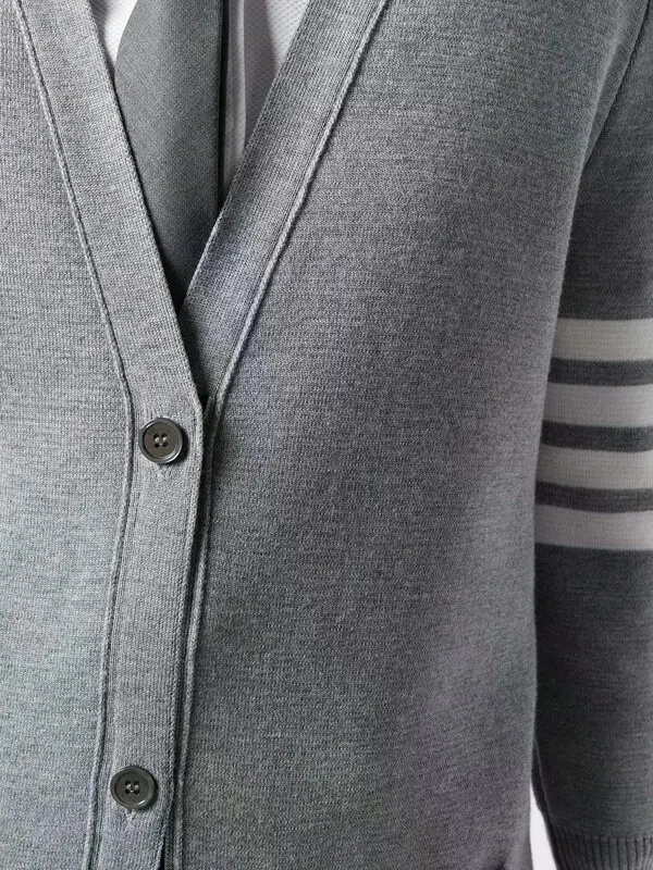 Thom Browne Milano Stitch Merino Cardigan - Grey