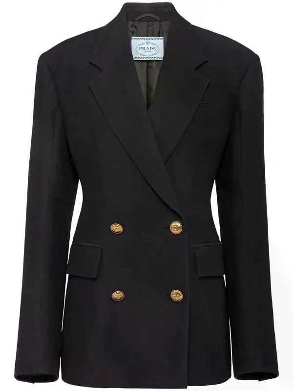 Prada Double-breasted Tricotine Jacket