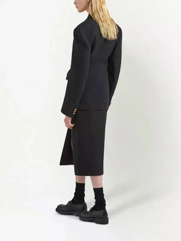 Prada Double-breasted Tricotine Jacket