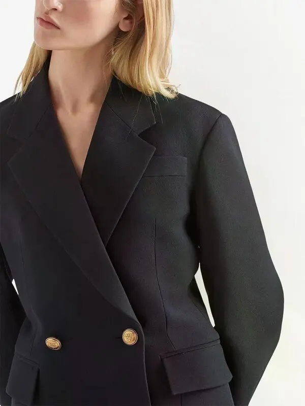 Prada Double-breasted Tricotine Jacket