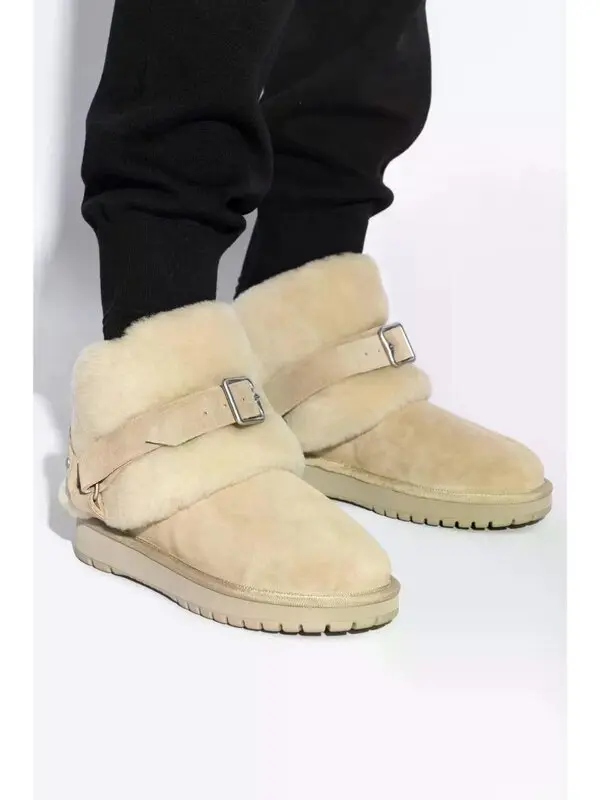 Burberry Shearling Buckled Suede Boots