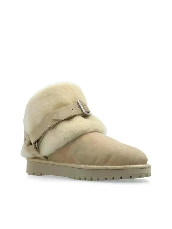 Burberry Shearling Buckled Suede Boots