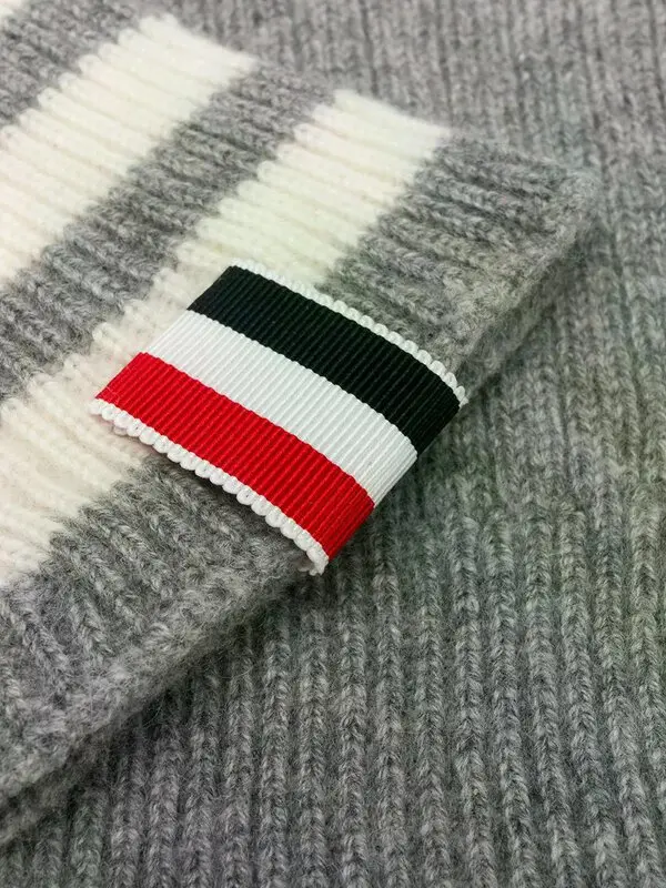 Thom Browne 4-bar Cashmere Gloves - Grey